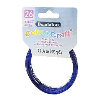 Amazon.com: Beadalon ColourCraft Wire, 26 Gauge / 0.40 mm, Dark Blue ...