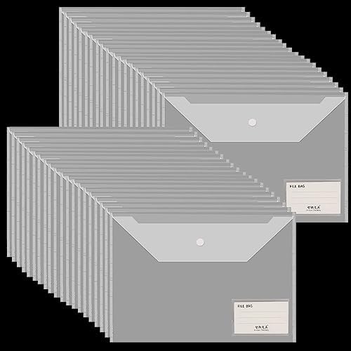 40 Pcs Transparent File Folders, Letter Size/ A4 Size Clear Plastic ...