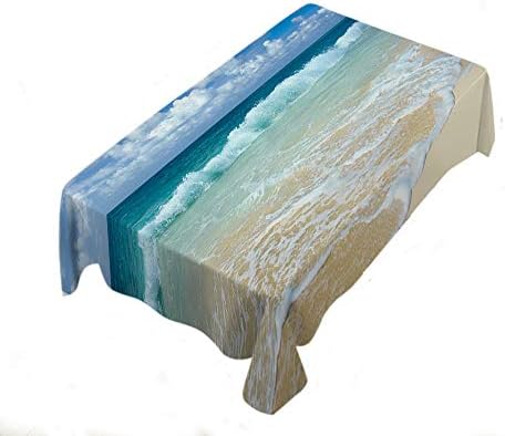 Amazon.com: AOYEGO Seascape Table Cloths Rectangle Ocean Beach Clouds ...