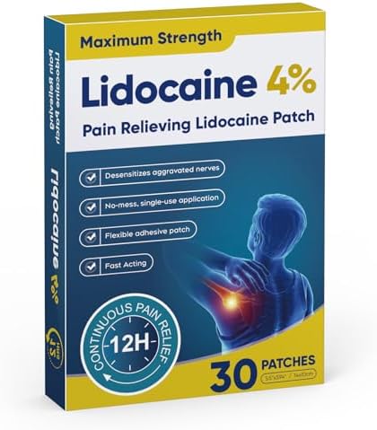 Amazon.com: Sumifun 4% Lidocaine Pain Relief Patches 30 Count Maximum ...