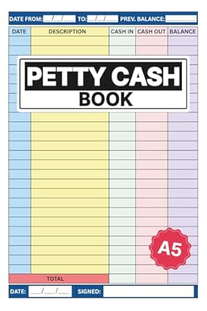 Amazon.com: Petty Cash Book: Colorful Ledger for Tracking Money | Small ...