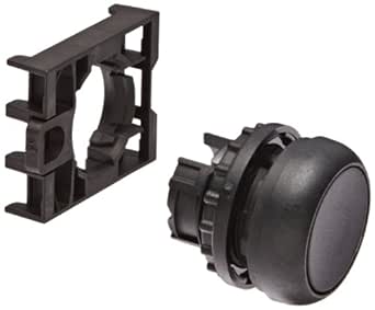 Eaton M22S-D-S Pushbutton, 22mm Diameter, Flush Mounted, Black Actuator, Black Bezel, Off-On ...