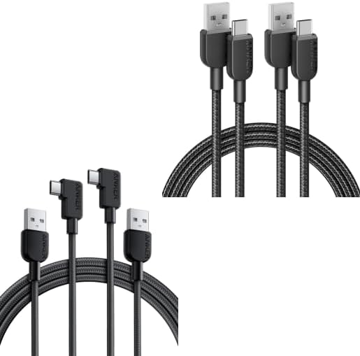 Amazon.com: Anker Cable [2 Pack 6ft], Right Angle USB A to USB C ...