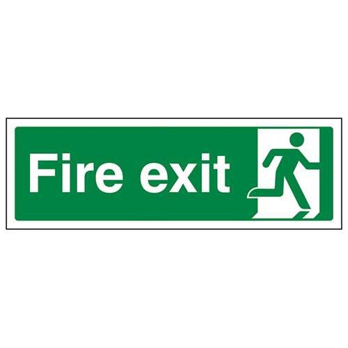 VSafety Final Fire Exit Man Right Sign – Landscape – 600mm x 200mm ...
