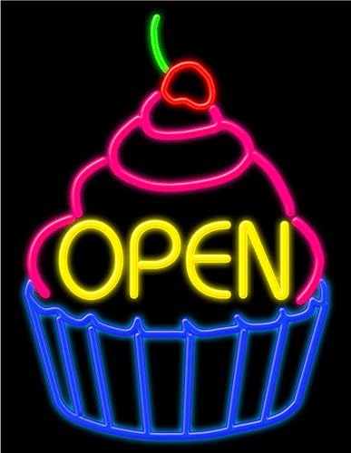 Letrero de neón de cristal abierto de Cupcakes #11244 fabricado en ...