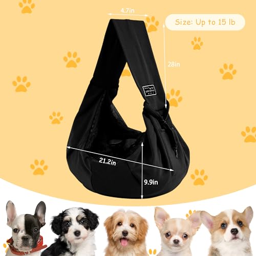 sdhiiolp Puppy Sling Carrier Bag, Adjustable Puppy Dog Carrier Slings ...