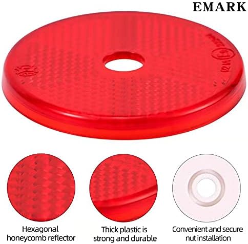 Woola Round Rear Reflector, 12Pcs Red Reflectors with Bolts and Nuts ...