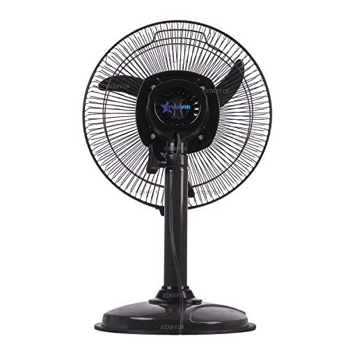 STARVIN Mini Pedestal Fan, Sweep- 300 mm, 12 Inches, metal body (grey ...