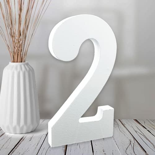 Amazon.com: AOCEAN 10 Inch White Wood Numbers Unfinished Wood Numbers ...
