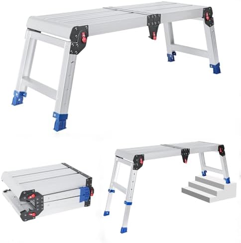 Amazon.com: Foldable Aluminum Work Platform, 12.7 lb, Easy-Installation ...