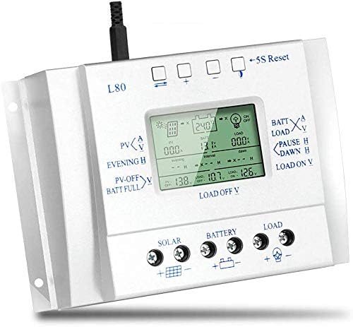 Amazon.com : 80A Solar Charge Controller 80 amp Solar Panel Regulator ...