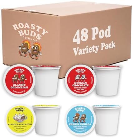 Amazon.com: Roasty Buds Coffee Variety Pack Pods 48 Count | Including ...