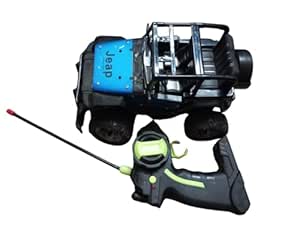Jeap Remote Control Off-Road Vehicle, Black and Blue, Large Scale RC Car with Controller ...