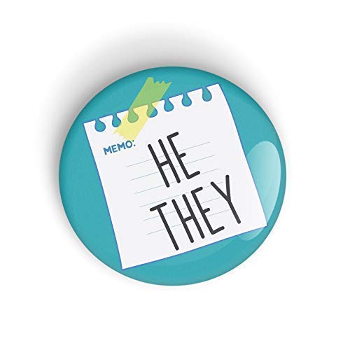 Amazon.com: Pronoun He/They pin badge button, LGBTQ+, LGBT pinback or ...