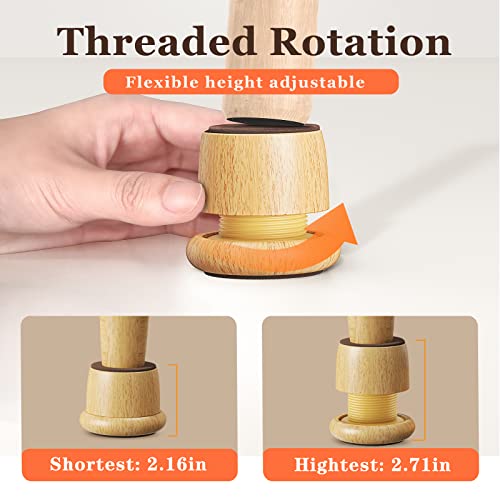 nediea Sofa Risers Adjustable, Bed Risers 2 Inches Heavy Duty, Wooden ...