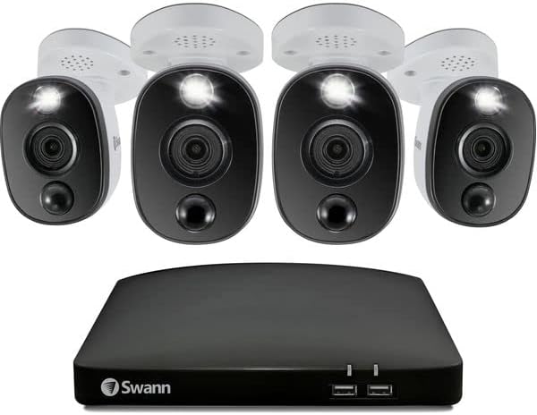 Swann Home DVR Security Camera System with 1TB HDD, 8 Channel 4 Camera ...