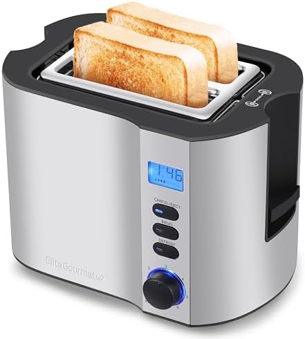 Amazon.com: Bonsenkitchen Compact Toaster 2 Slice with Reheat/Cancel ...