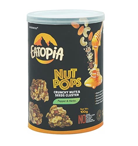 Eatopia Nut Pops Crunchy Nuts & Seeds Cluster - Pepper & Herbs 100% ...