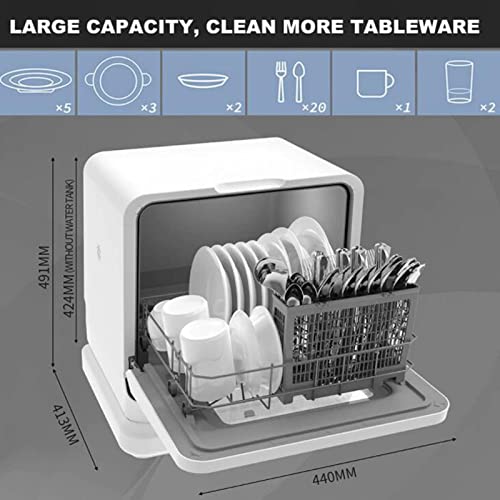 Mini-vaatwasser 45 Cm, Draagbare Vaatwasser, Ingebouwde Watertank Van 5 ...