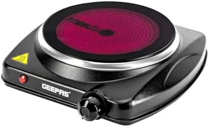 Geepas 1000W Single Hot Plate Precise Table Top Cooking – Cast Iron ...