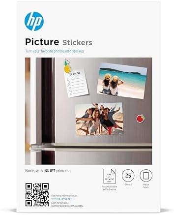 Amazon.com : HP Photo Paper, Sticky Back Social Media Snapshots, (4x5 ...