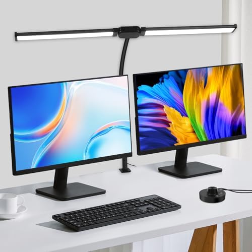 Aurazen Ultra Bright LED Desk Lamp for Home Office - 24W Dual Head ...