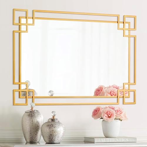 Amazon.com: Autdot Gold Wall Mirror for Decor, 36''X24'' Large ...