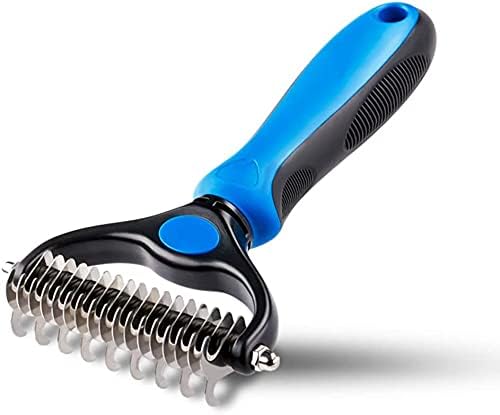Pet Grooming Tool- 2 Sided Undercoat Rake for Dogs &Cats-Safe and ...