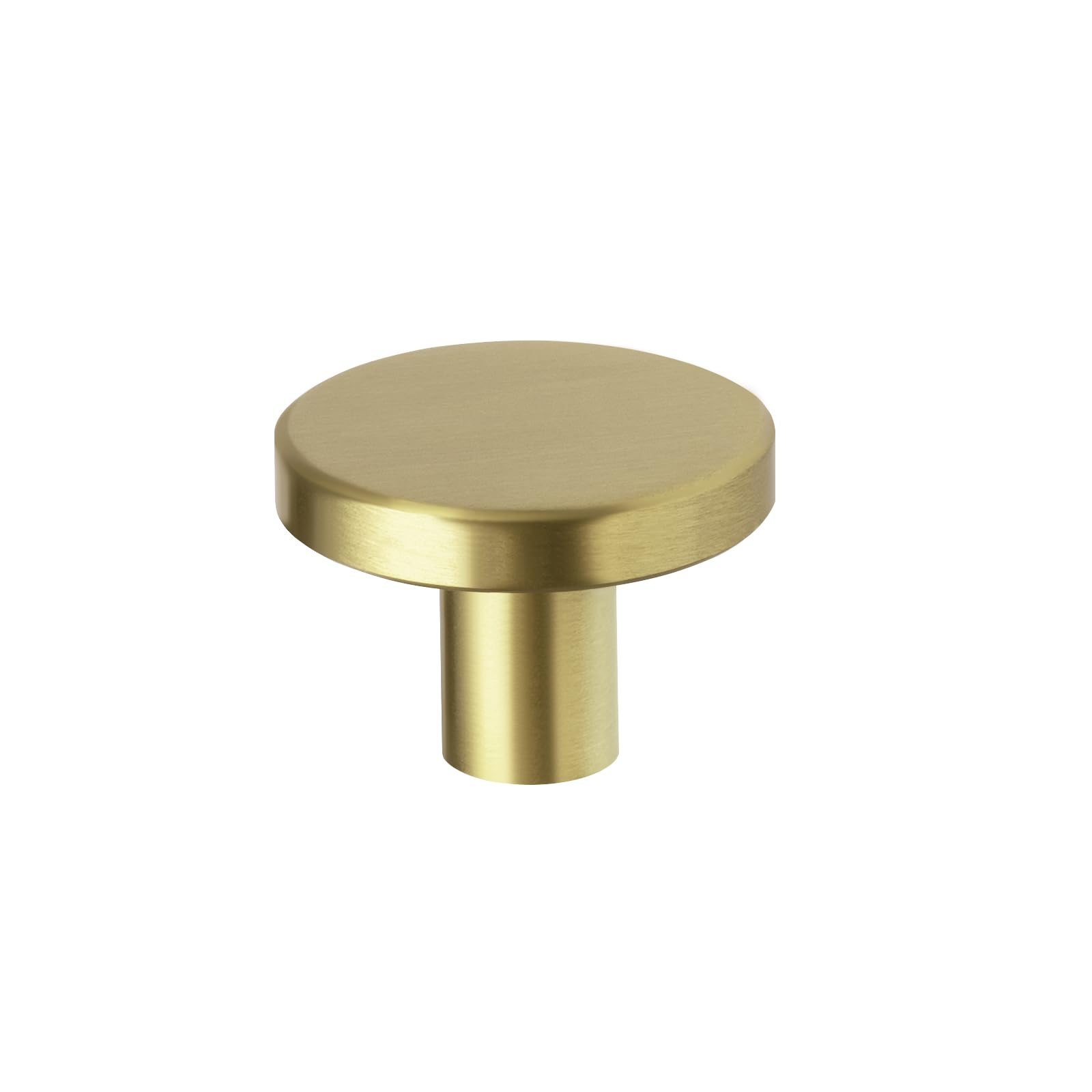 MODMONE 1" Cabinet Knobs 8PACK Solid Brass Dresser Knobs Round Brushed Gold Dresser Knobs Gold ...