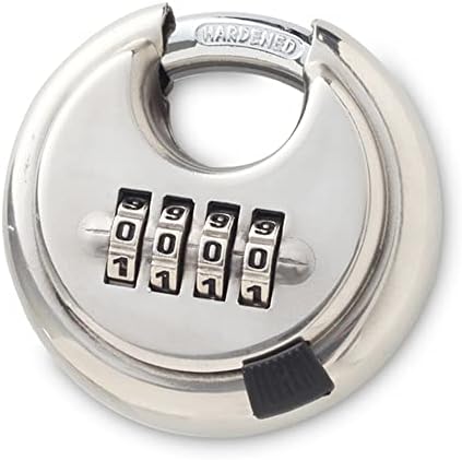 Lxoraziy Stainless Steel Disc Padlock with 4 Digit, Password Padlock ...