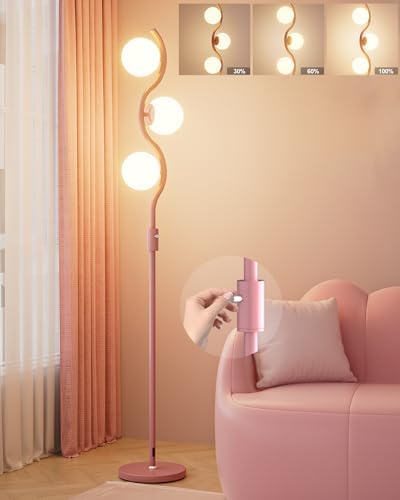 Lightdot 60IN Dimmable (Brightness Adjustable) Pink Floor Lamp, Mid ...