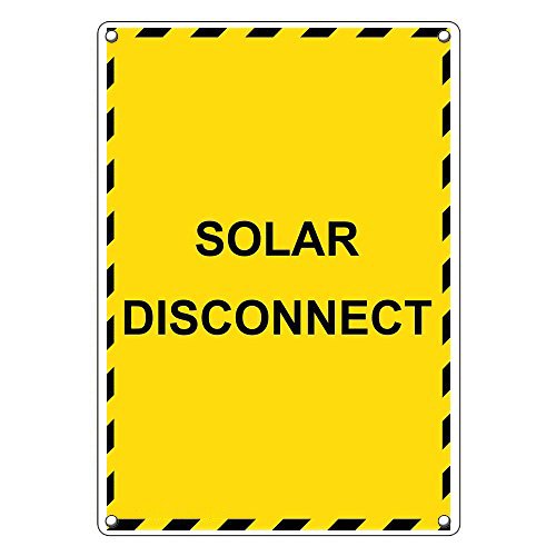 Amazon.com: Weatherproof Plastic Vertical Solar Disconnect Sign with ...