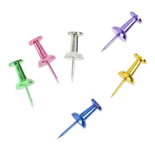 Assorted Metallic Colored Push Pins - Pack of 50 : Amazon.in: Home ...