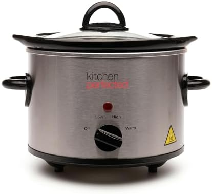 KitchenPerfected 1.5Ltr Round Slow Cooker - 3 Heat Settings - Removable ...