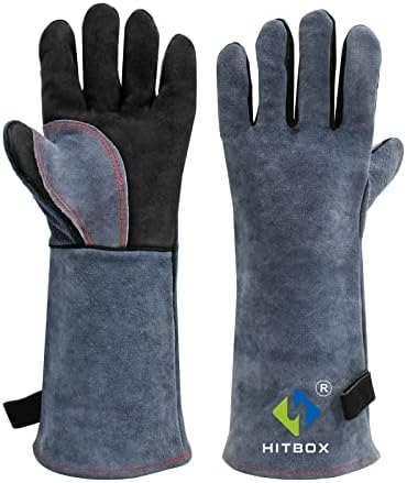 YOUYA Extreme Heat & Fire Resistant Gloves Leather with Kevlar ...