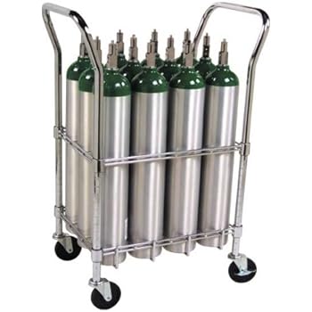 Amazon.com: Oxygen Tank Cart with Heavy Duty casters and Brakes - Holds ...