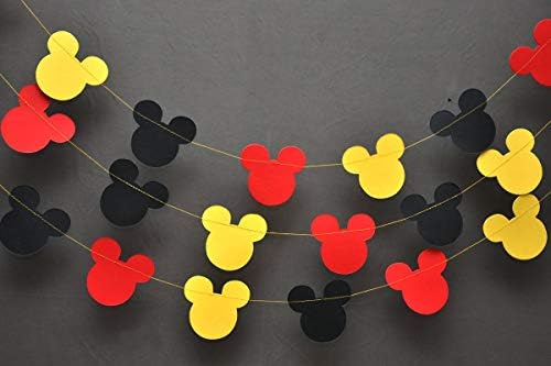 Amazon.com: Mickey Mouse Themed Felt Garland Birthday Party Banner ...