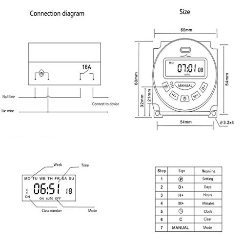 Buy L701 AC 250V LCD Digital Electronic Timer Switch