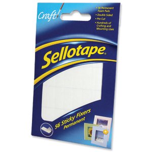 Sellotape Sticky Fixers 3798, double sided foam pads, 12x25mm, PACK of ...