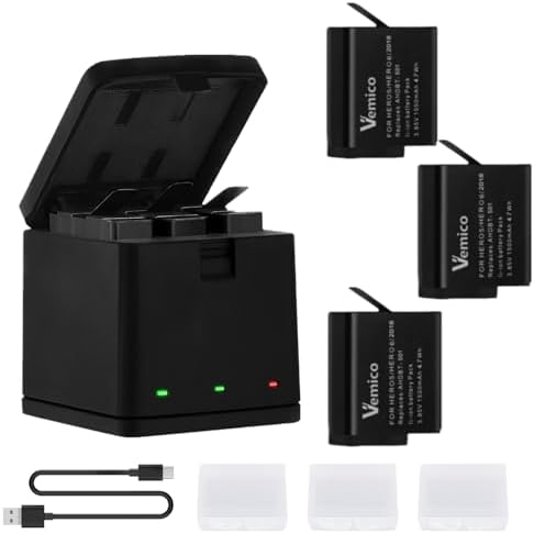 Amazon.com : 3-Pack 1500mAh Batteries for GoPro Hero 7, with USB-C 3 ...