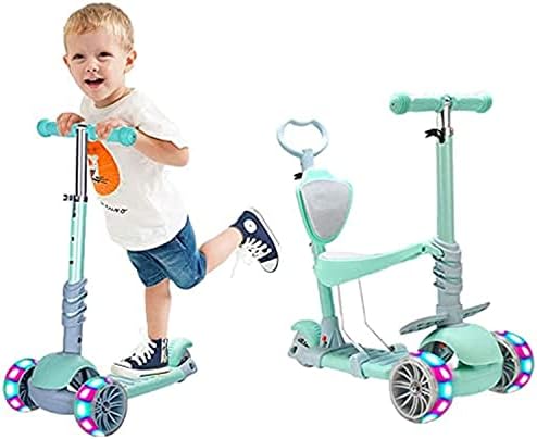 SHINEDOWN Kids 3 Wheel Scooter,Adjustable Height Kids Scooter,Lean to ...