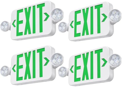 Amazon.com: Emergency Exit Sign Lights Combo With Battery Backup ...