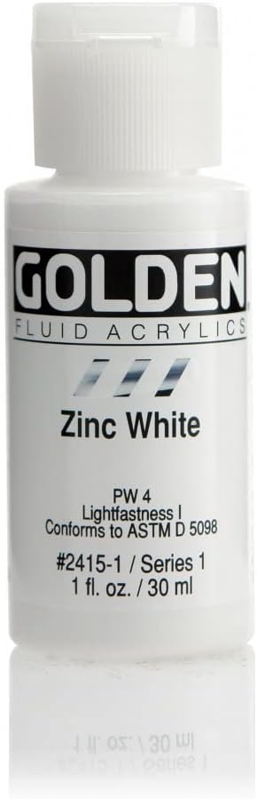 Amazon.com: Fluid Acrylics by GOLDEN, Titanium White, 8 fl. oz. Bottle ...