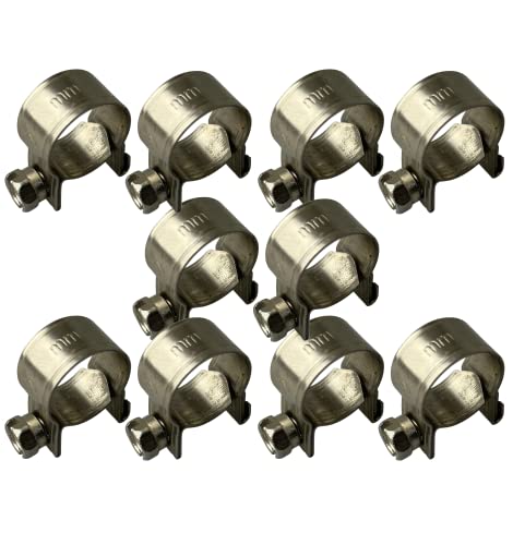 Boltza Stainless Steel SS304 Mini Fuel Hose Line Pipe Clips x10 (8-10mm ...