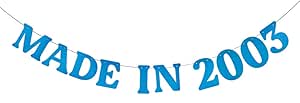 Amazon.com: WEIANDBO MADE IN 2003 Blue Glitter Banner,Pre-Strung,21st ...