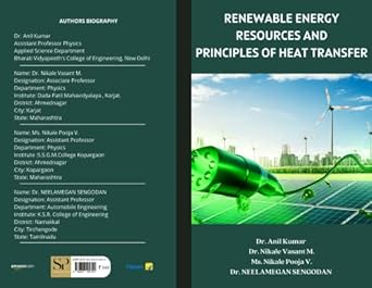 Buy RENEWABLE ENERGY RESOURCES AND PRINCIPLE OF HEAT TRANSFER Book ...