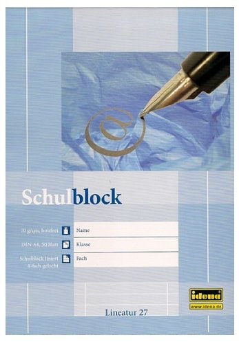 10 Stück Schulblock A4 liniert gelocht mit Rand : Amazon.de: Bücher