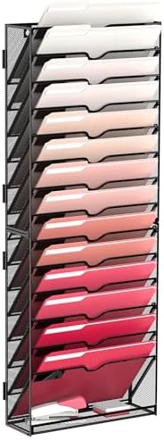 Amazon.com : Amazon Basics 3 Tier Wall Mounted File Organizer, Metal ...