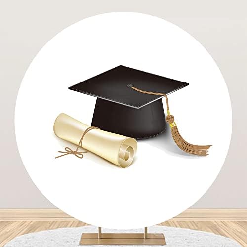 Amazon.com : Laeacco 6x6ft Congrats Grad Round Backdrop Trencher Cap ...