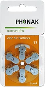 Phonak Powerone - Pilas para audífonos (60 unidades, tipo 13), color ...